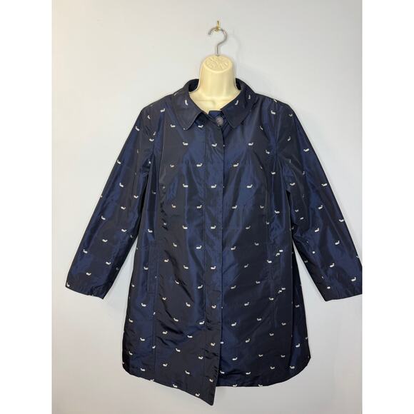 Talbots | Jackets & Coats | Talbots Woman 4w Navy Blue Whale Print ...